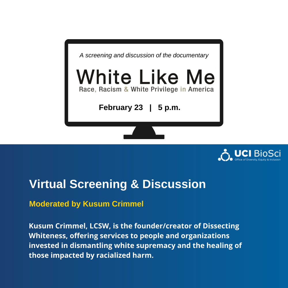 "White Like Me" Screening - Charlie Dunlop School of Biological Sciences
